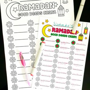 Customizable Ramadan Good Deeds Chart: Kids Coloring Page (digital ...