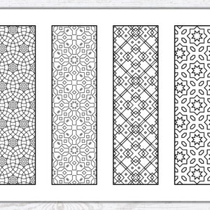 Geometric Bookmarks - Coloring Bookmarks - Coloring Sheets for Adults ...