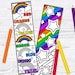 Rainbow Coloring Bookmarks Cute Rainbow Designs With Hearts - Etsy