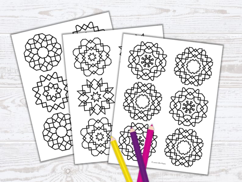 Mini Mandalas Coloring Bundle Simple Coloring Mandalas - Etsy