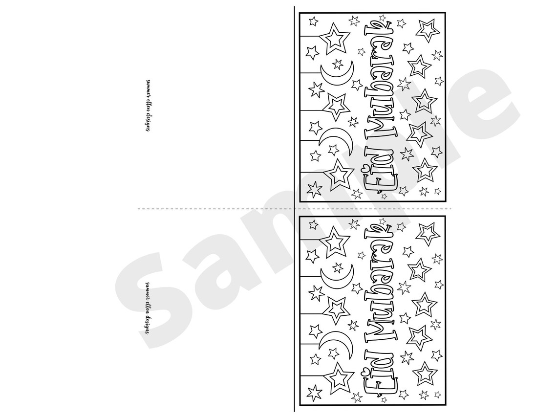 Eid Mubarak Coloring Cards Ramadan & Eid Activity DIY Eid - Etsy
