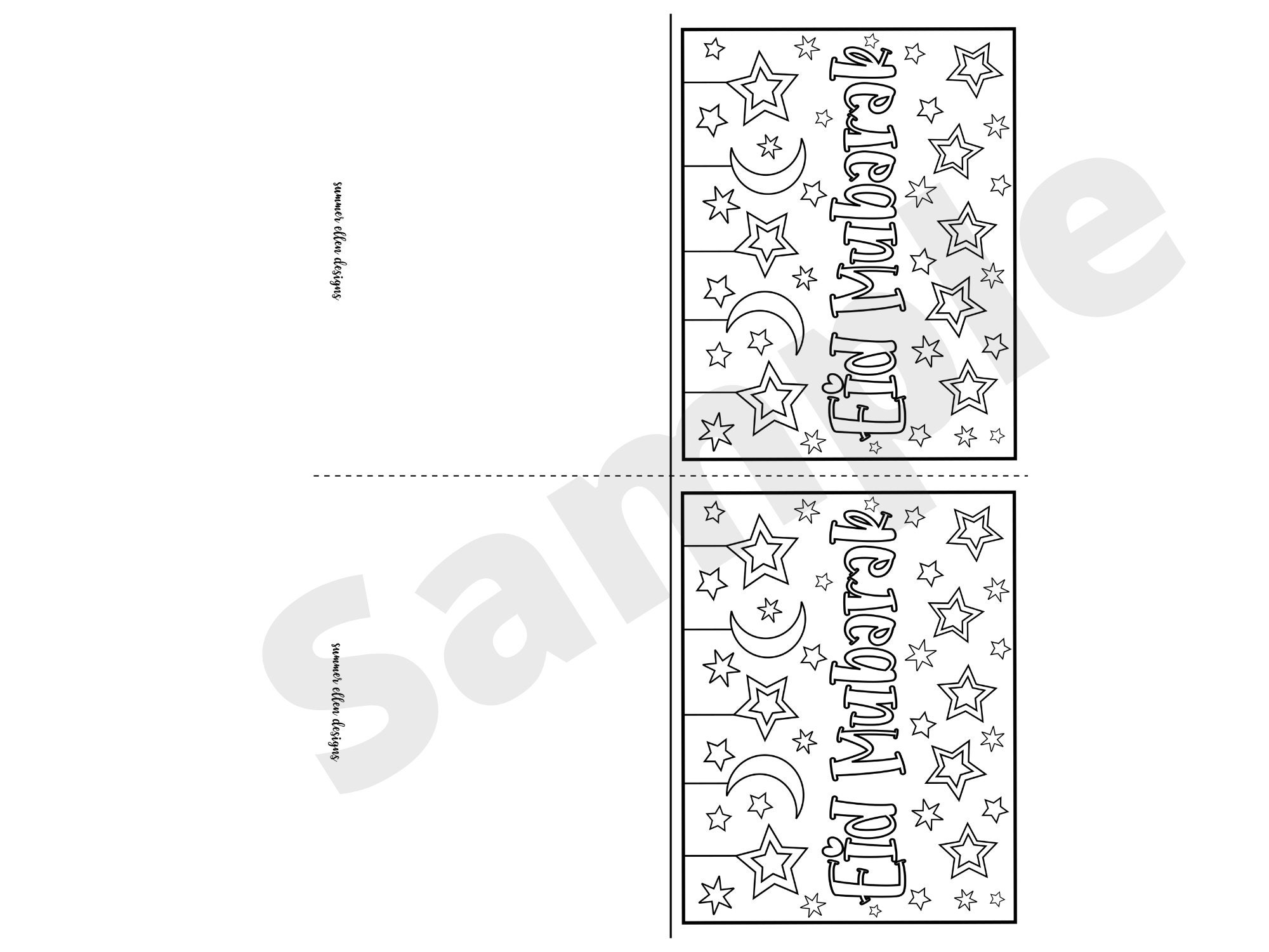 Eid Mubarak Coloring Cards Ramadan & Eid Activity DIY Eid - Etsy