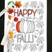 Happy Fall Coloring Page: Pumpkin & Autumn Leaves (PDF Download) - Etsy