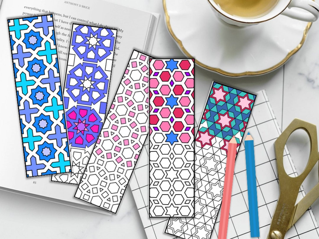 Coloring Bookmarks - Geometric Bookmarks - Adult Coloring Page ...