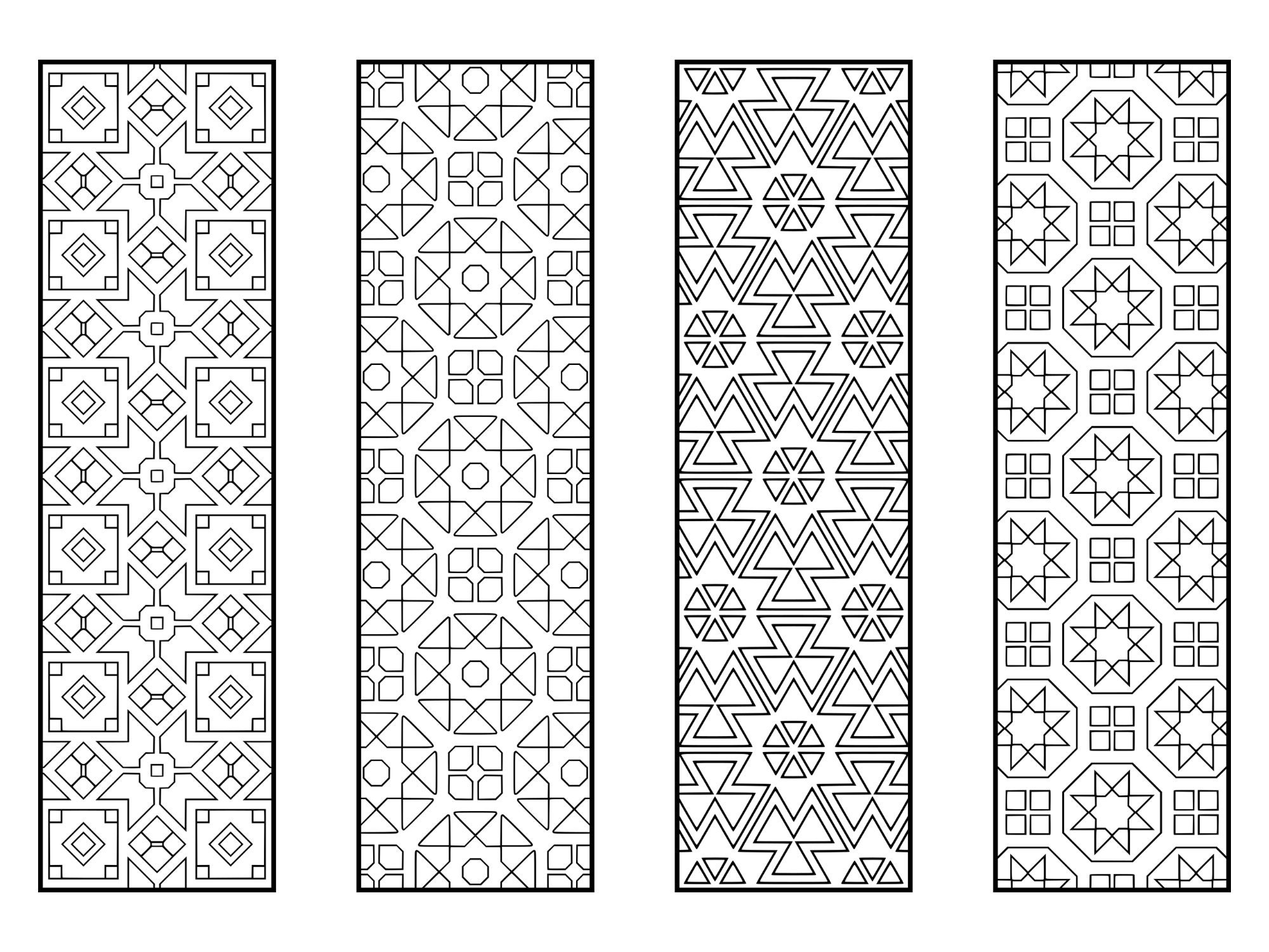 Coloring Bookmarks Geometric Bookmarks Tribal Coloring - Etsy