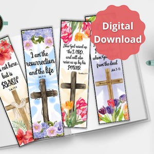 Easter Bookmarks - Religious Easter Gifts - Bible Verse Bookmarks ...