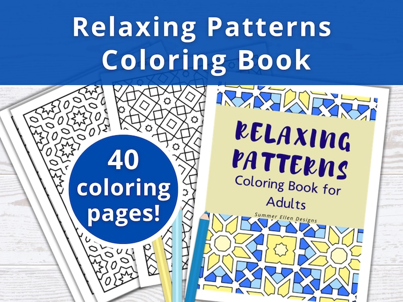 Relaxing Patterns Coloring Book for Adults Geometric Pattern - Etsy