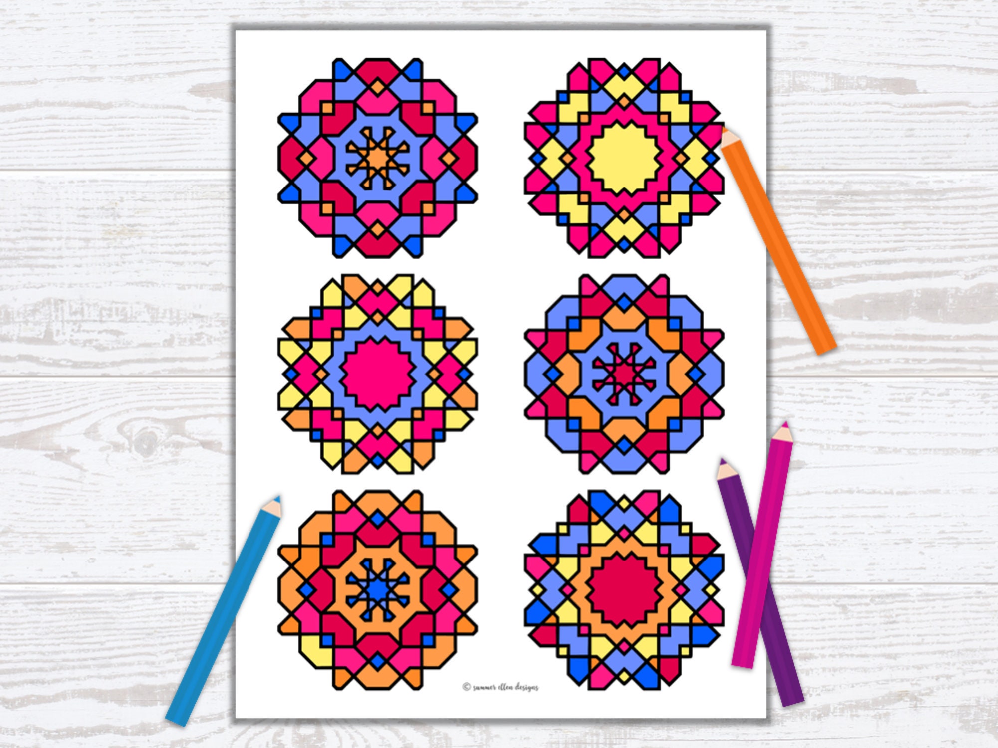 Mini Mandalas Coloring Bundle Simple Coloring Mandalas - Etsy