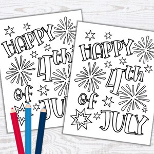 Happy 4th of July Coloring Cards - DIY Fourth of July Greeting Cards ...