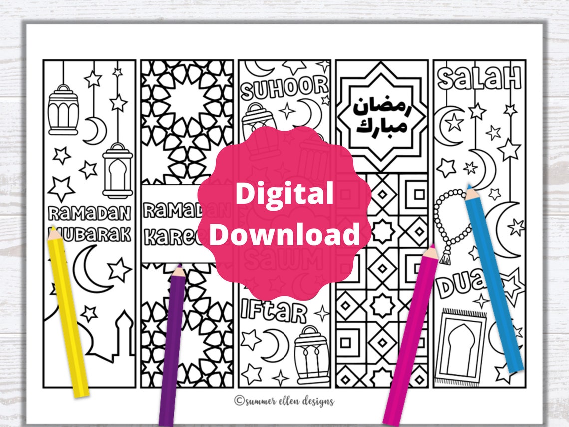 Ramadan Coloring Bookmarks: Islamic Geometric Patterns (printable PDF ...