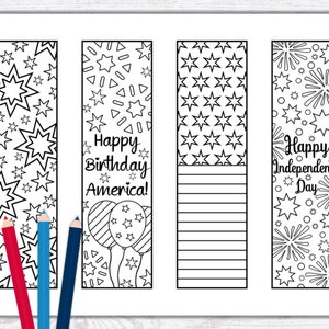 Fourth of July Coloring Bookmarks - Printable Bookmarks to Color ...
