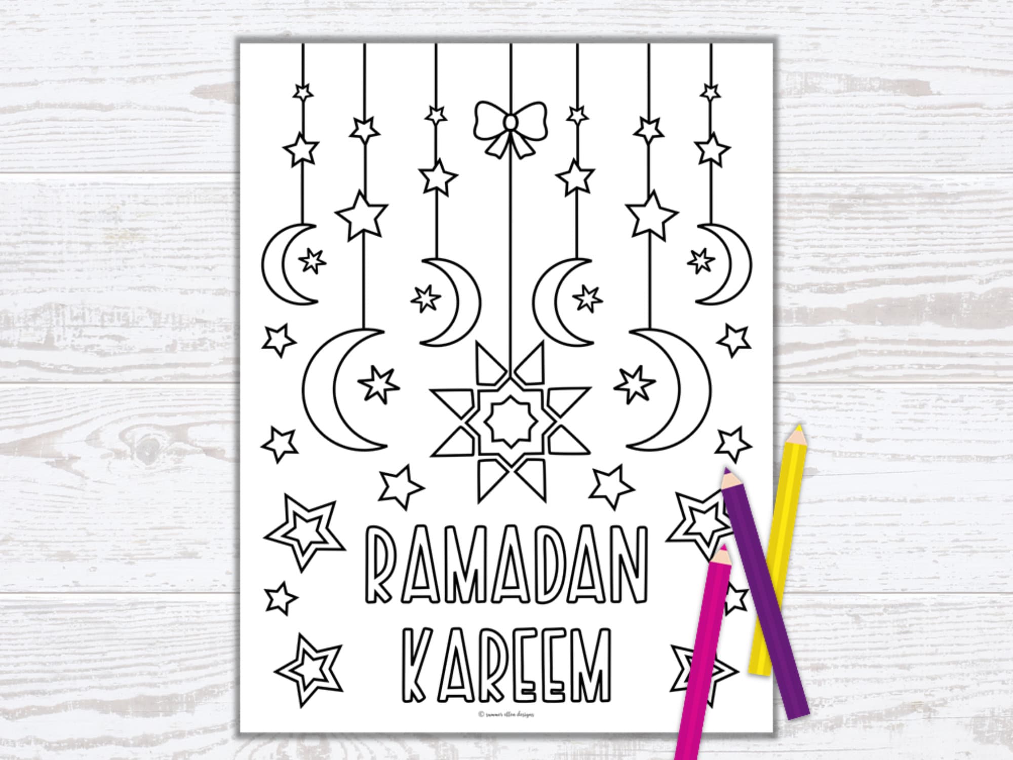 Ramadan Coloring Pages: Kids & Adults - Islamic Art (PDF Instant ...