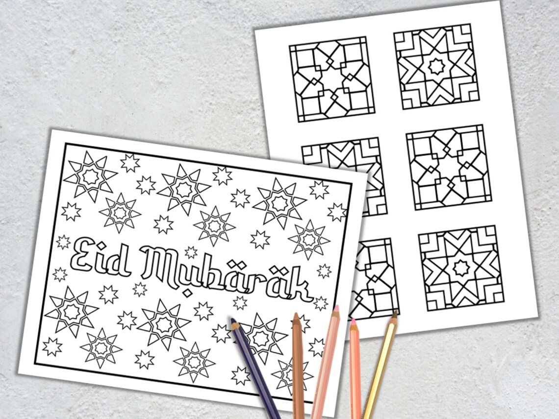 Eid Coloring Bundle Eid Printables for Kids & Adults | Etsy