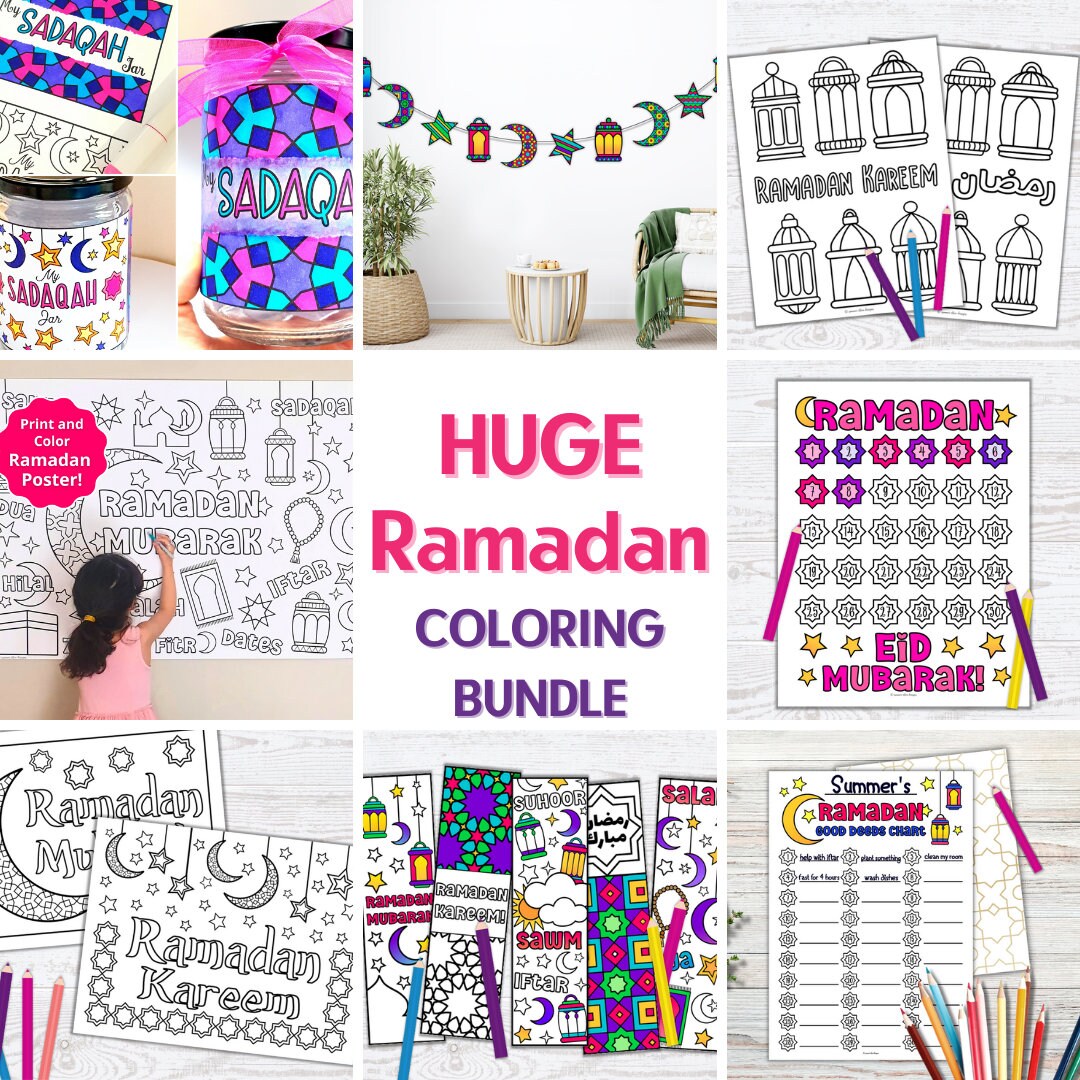 MASSIVE Ramadan Coloring and Craft Bundle - DIY Ramadan Banner ...