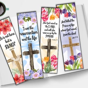 Easter Bookmarks - Religious Easter Gifts - Bible Verse Bookmarks ...