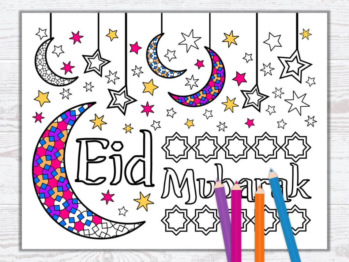 Eid Mubarak Coloring Page Ramadan & Eid Activity Printable PDF Islamic ...