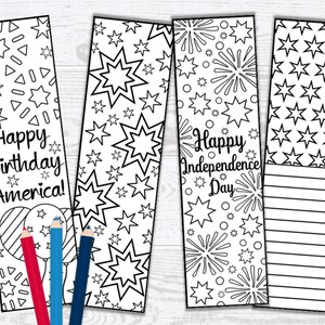 Fourth of July Coloring Bookmarks - Printable Bookmarks to Color ...