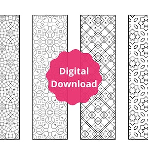 Geometric Bookmarks - Coloring Bookmarks - Coloring Sheets for Adults ...