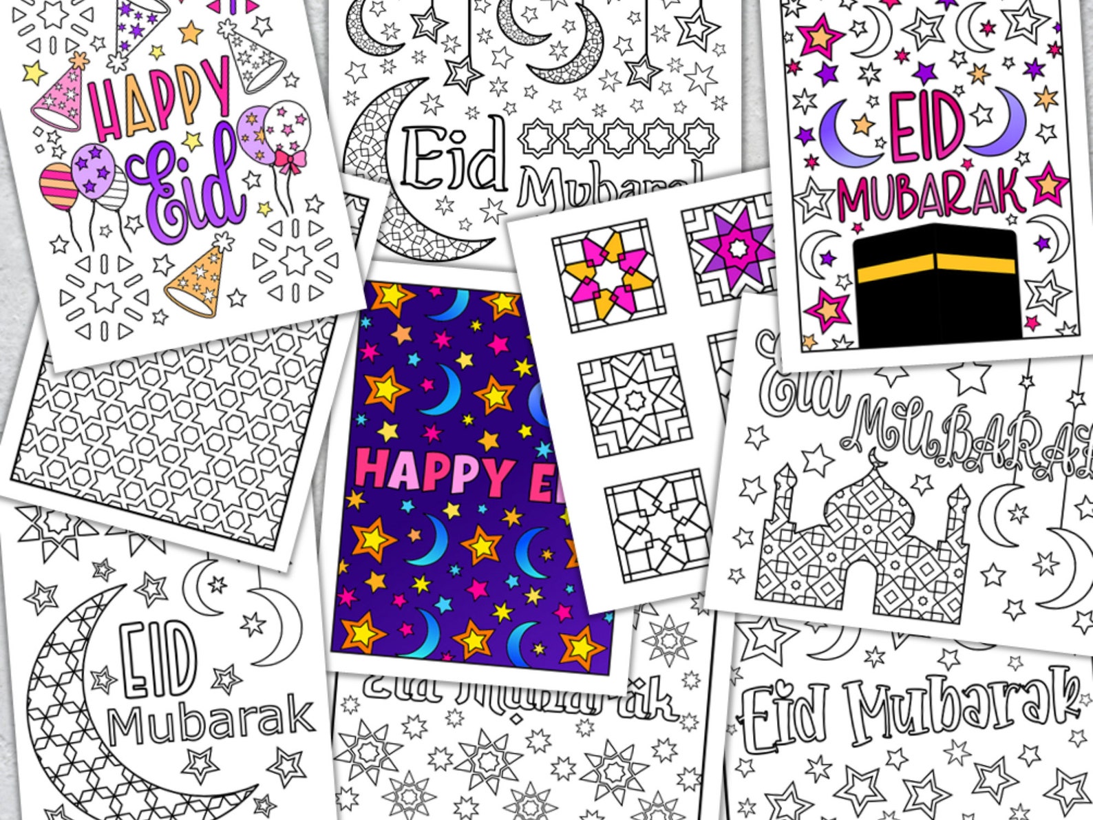 Eid Coloring Bundle Eid Printables for Kids & Adults - Etsy