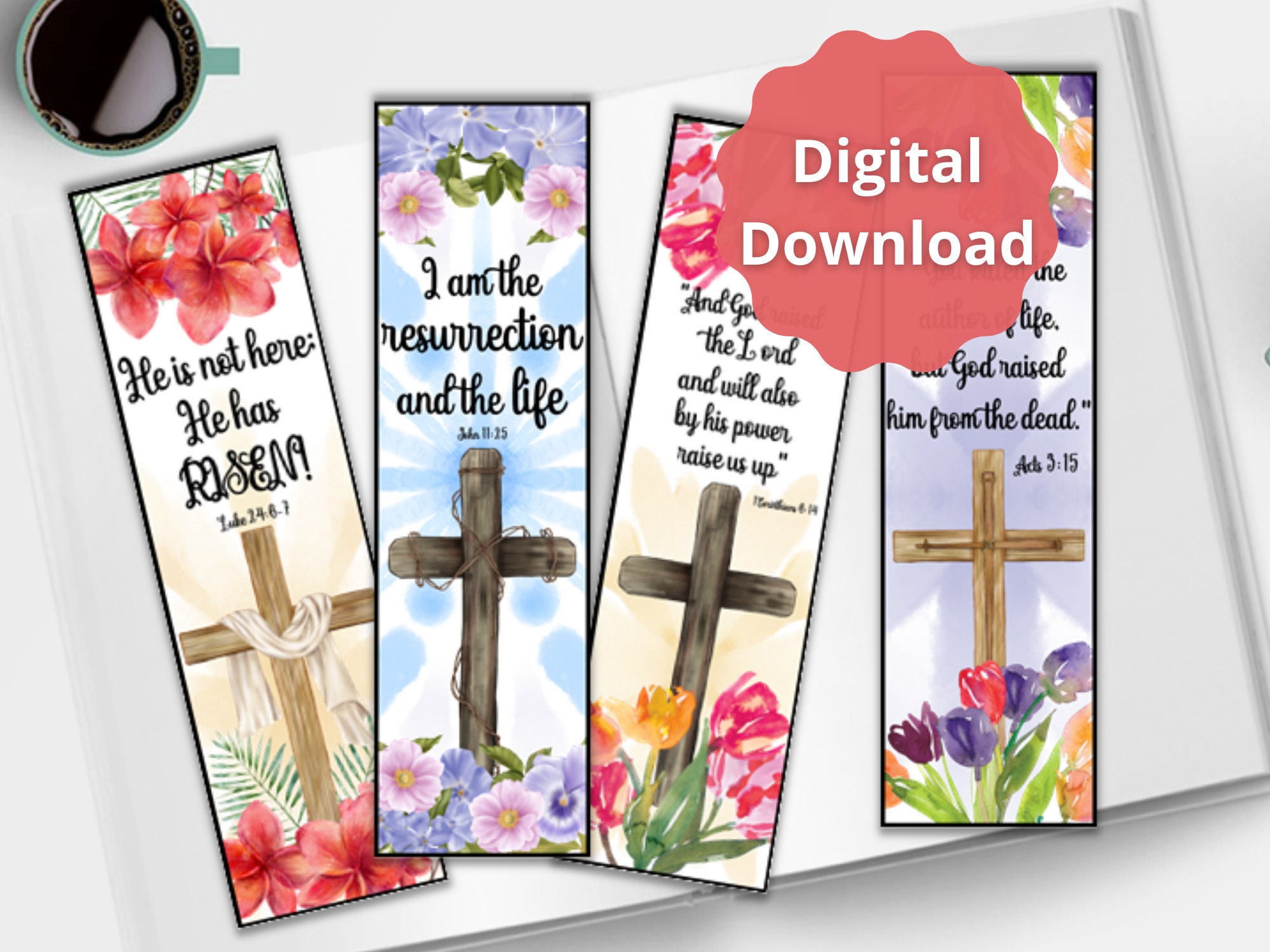 Easter Bookmarks Religious Easter Gifts Bible Verse - Etsy