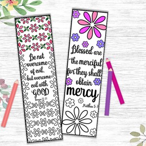Forgiveness Bible Verse Bookmarks: Floral Coloring Page (PDF Download ...