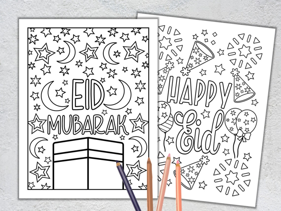 Eid Coloring Bundle Eid Printables for Kids & Adults | Etsy
