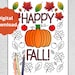 Happy Fall Coloring Page: Pumpkin & Autumn Leaves (PDF Download) - Etsy