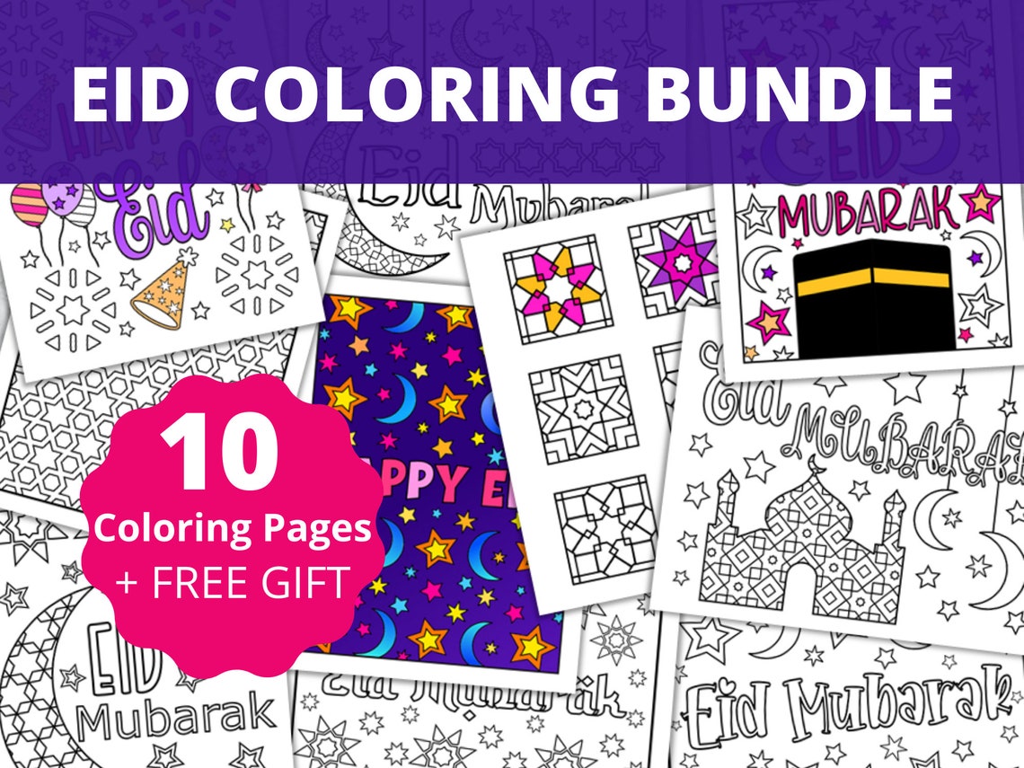 Eid Coloring Bundle Eid Printables for Kids & Adults - Etsy