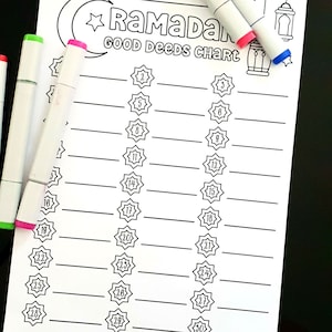 CUSTOMIZABLE Ramadan Good Deeds Chart - Printable Ramadan Tracker and ...