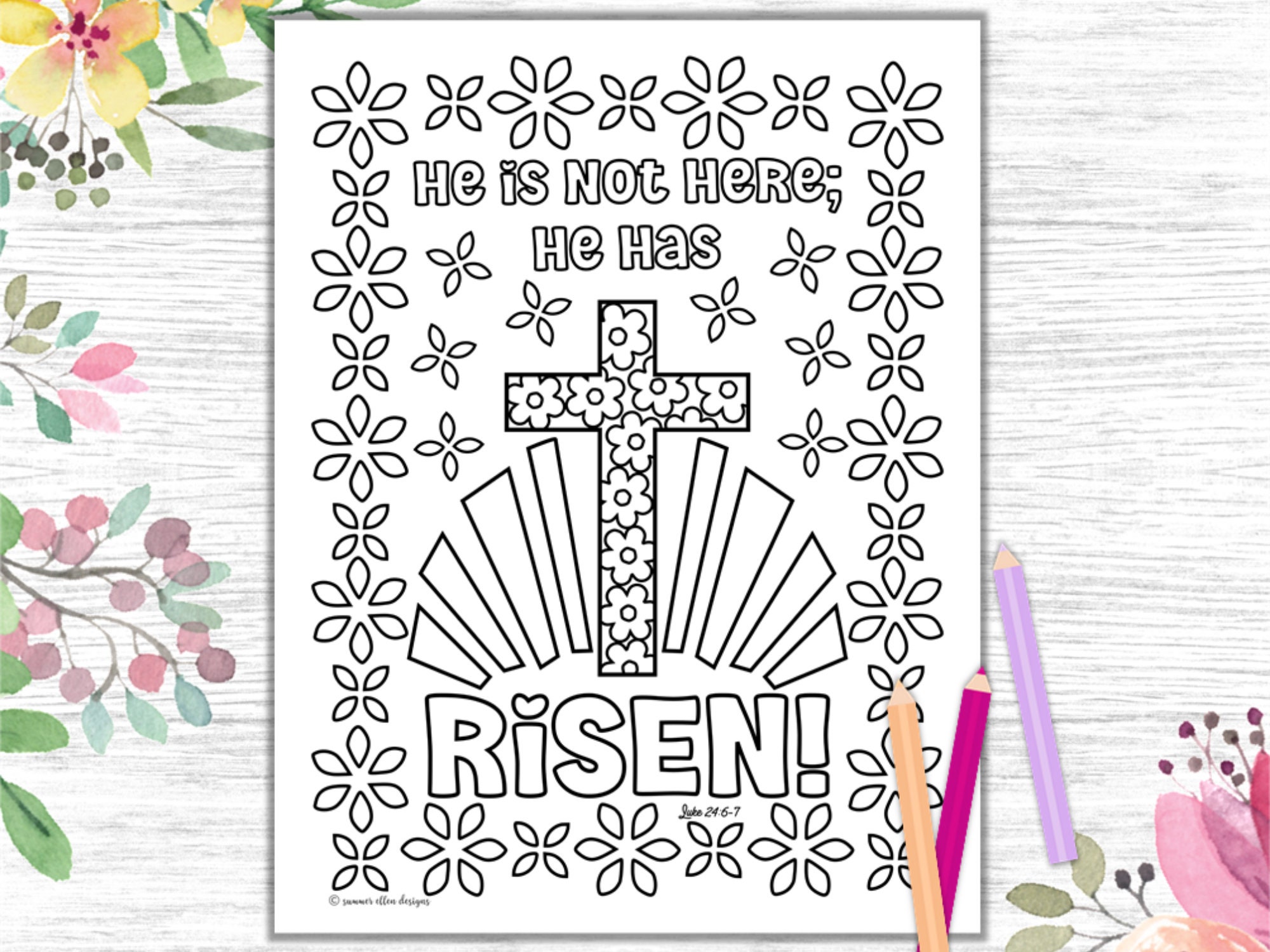 He Is Risen Coloring Pages