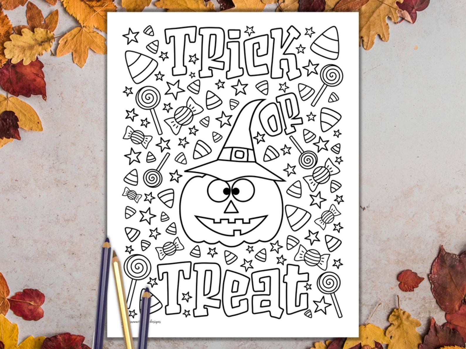 Halloween Coloring and Fall Coloring Pages - Fall Theme Coloring ...