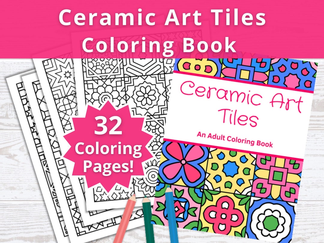 Mosaic Tiles Adult Coloring Book - Relaxing Printable Coloring Book ...