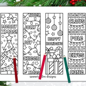 Cute Christmas Coloring Bookmarks Fun for All Ages Festive Christmas ...