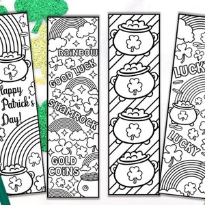 Saint Patrick's Day Coloring Bookmarks - Digital Bookmarks to Color ...