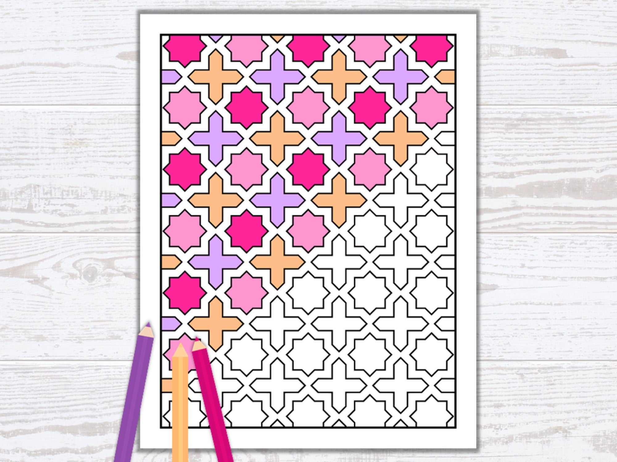 Islamic Geometric Patterns Coloring Pages