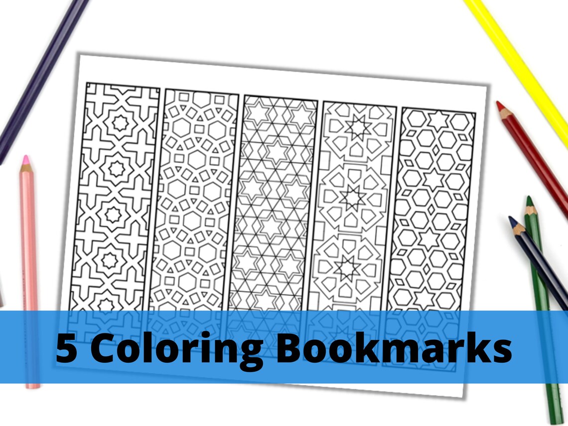 Islamic Geometric Coloring Pages: Ramadan Activity Bookmarks (PDF ...