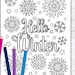 Hello Winter Snowflake Coloring Page Winter Holiday Activities Xmas ...