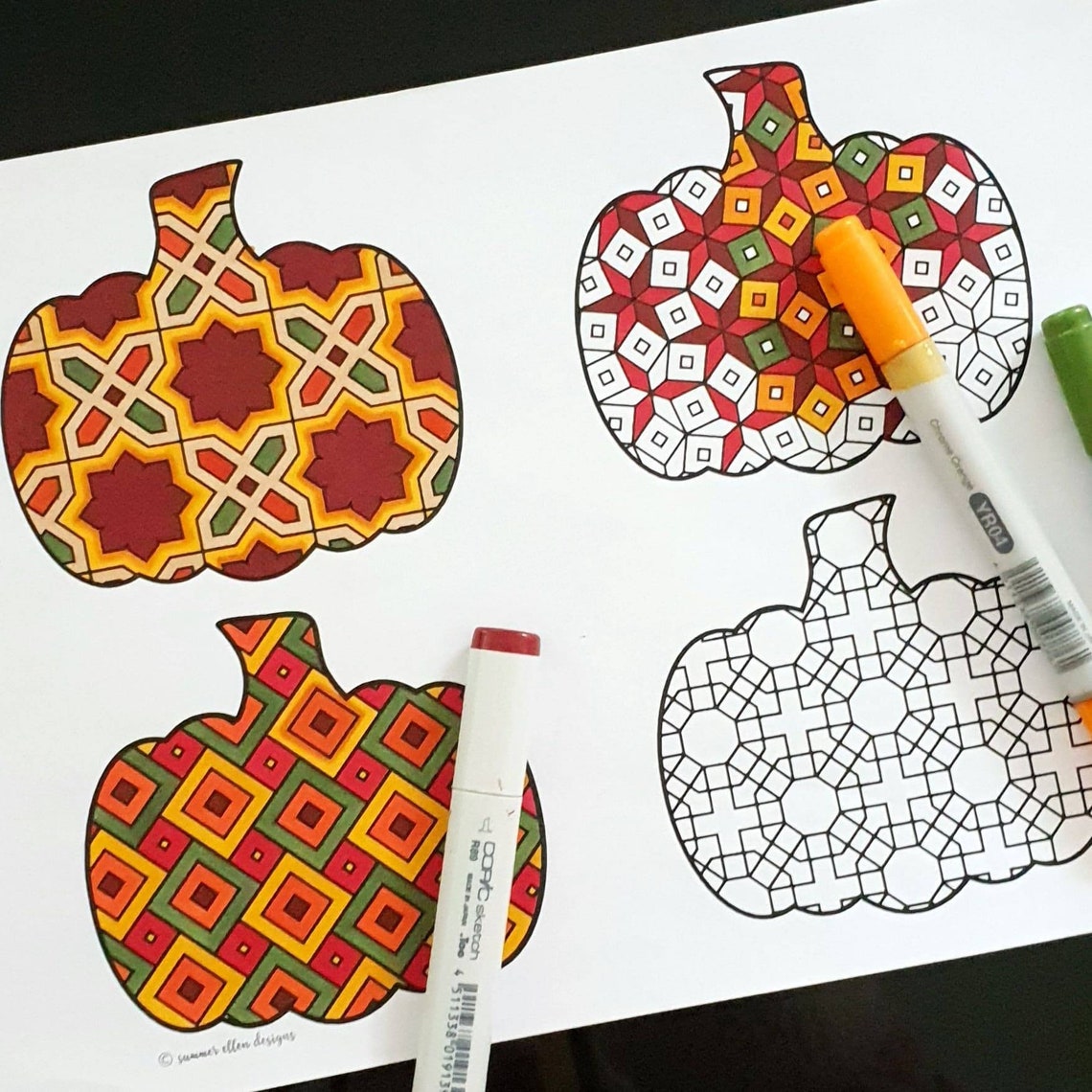 Halloween Coloring and Fall Coloring Pages Fall Theme - Etsy