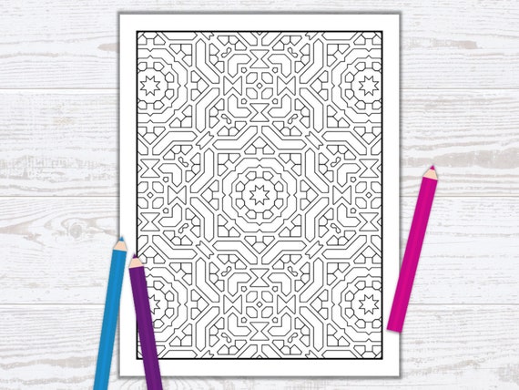 Coloring Pages Islamic Patterns Geometric