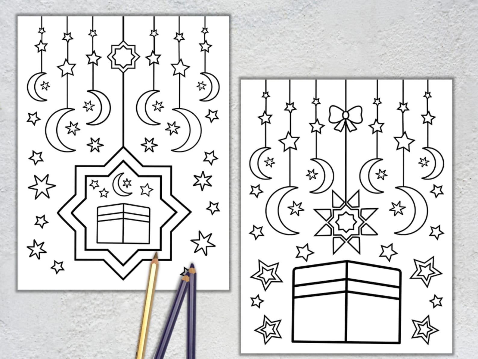 Kaaba Coloring Pages: Islamic Geometric Art, Ramadan Activity (PDF ...