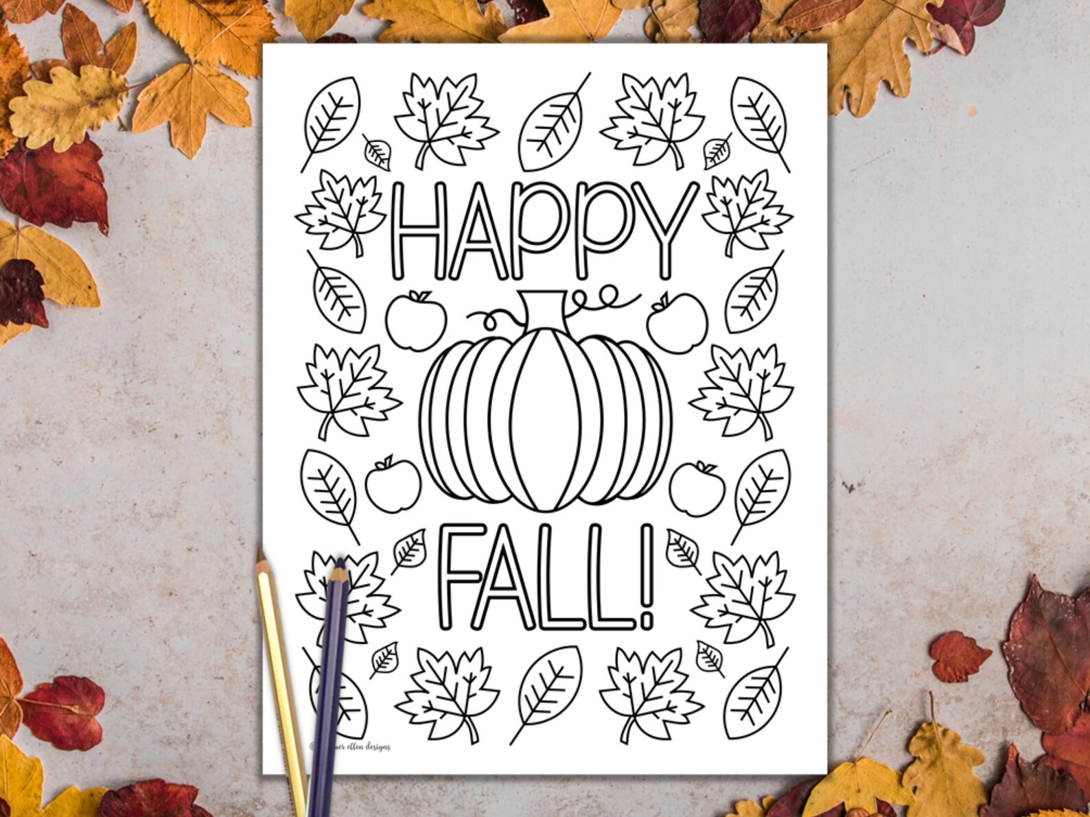 Halloween Coloring and Fall Coloring Pages Fall Theme Coloring Autumn ...