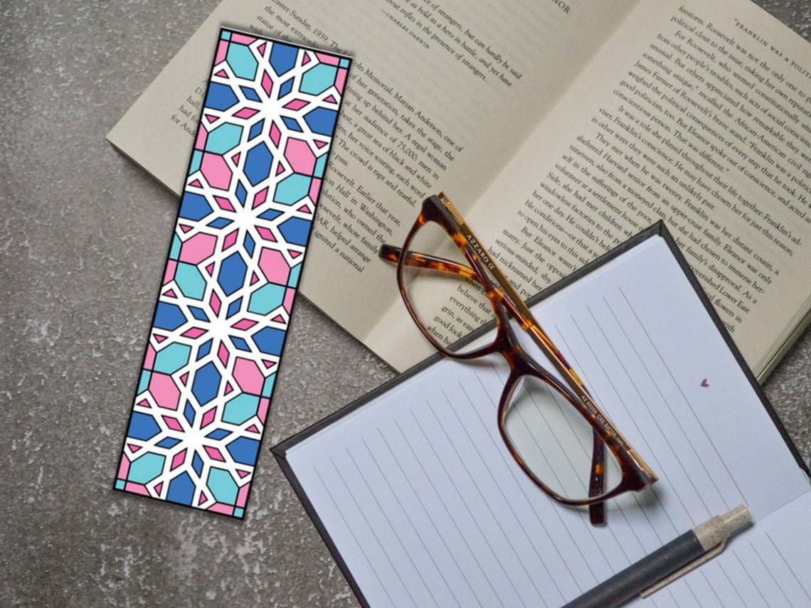 4 Geometric Bookmarks PDF Printable Bookmarks With Patterns | Etsy
