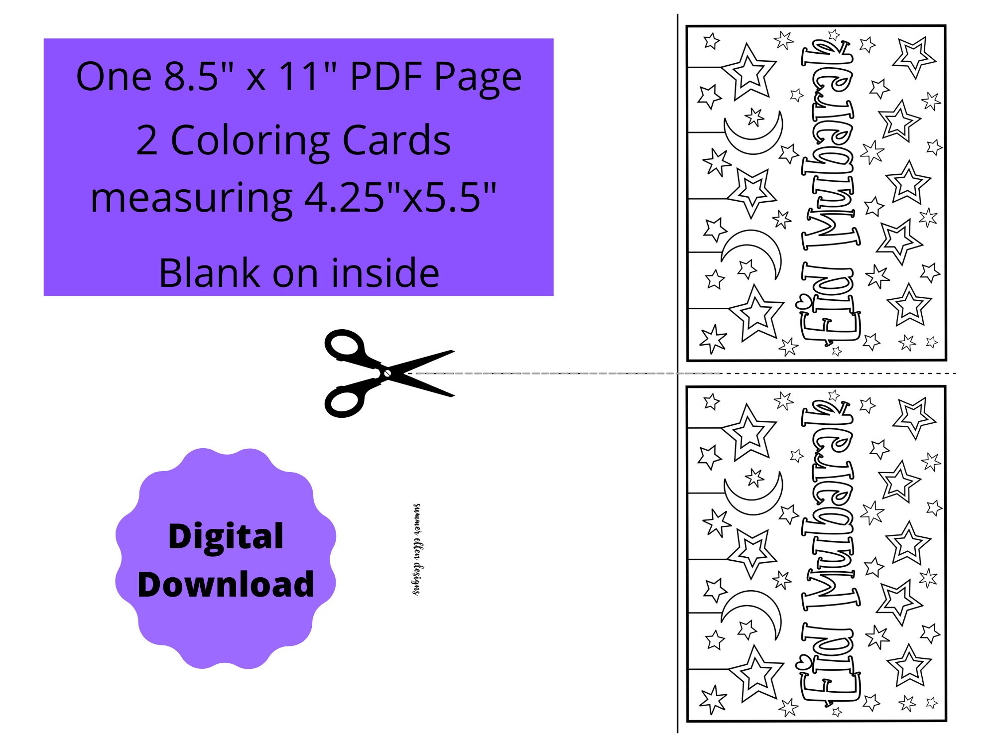 Eid Mubarak Coloring Cards Ramadan & Eid Activity DIY Eid - Etsy