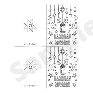 Ramadan Mubarak Coloring Cards - Cute Ramadan Greeting Cards With ...