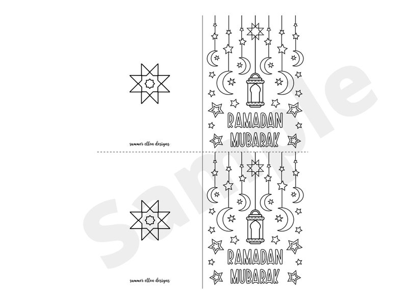 Ramadan Mubarak Coloring Cards Cute Ramadan Greeting Cards - Etsy