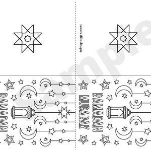 Ramadan Mubarak Coloring Cards - Cute Ramadan Greeting Cards With ...