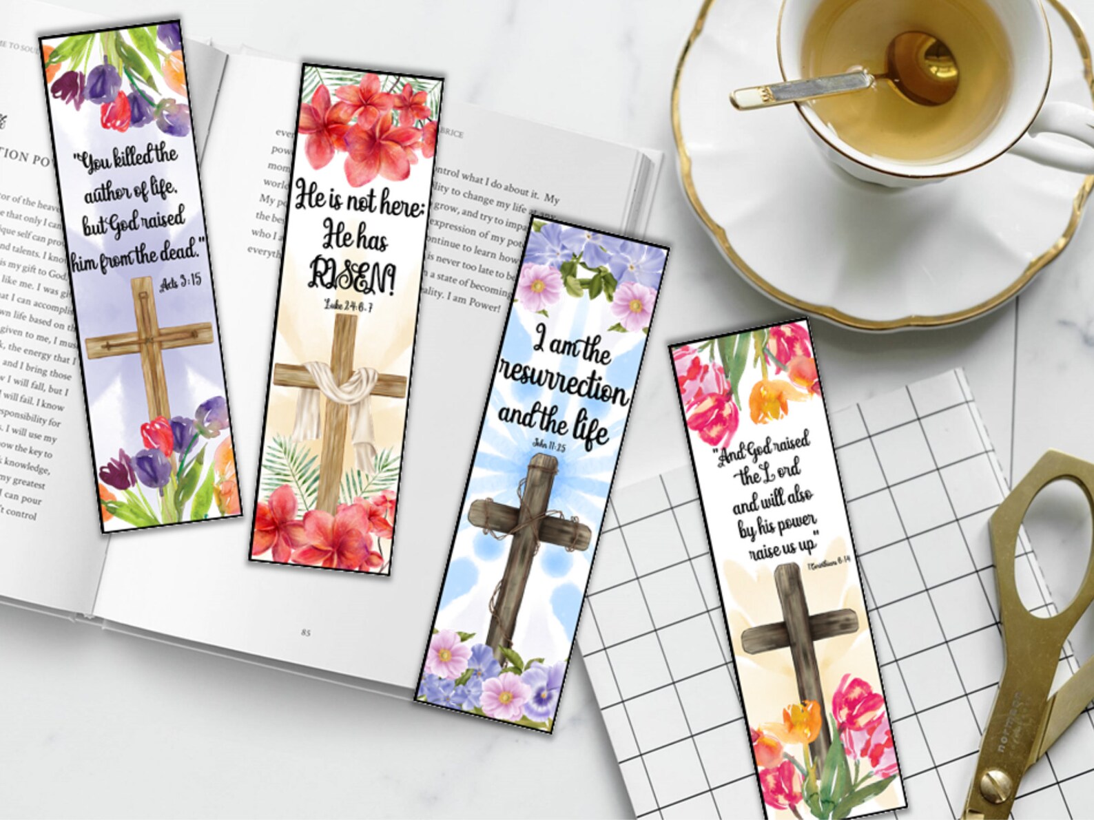 Easter Bookmarks Religious Easter Gifts Bible Verse - Etsy