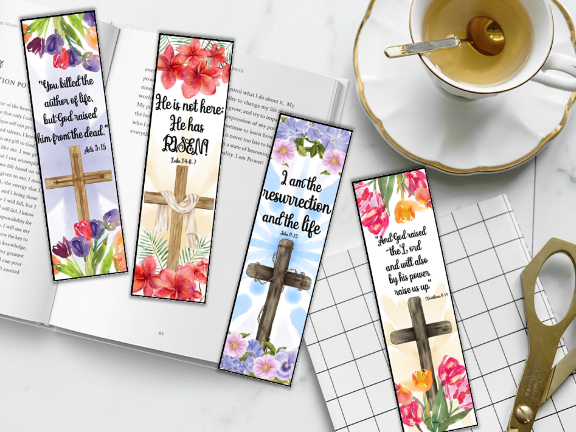 Easter Bookmarks Religious Easter Gifts Bible Verse - Etsy