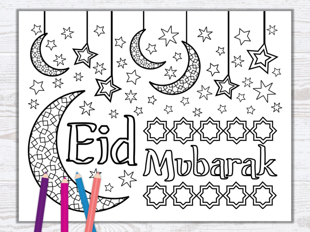 Eid Mubarak Coloring Page - Ramadan & Eid Activity - Printable PDF ...