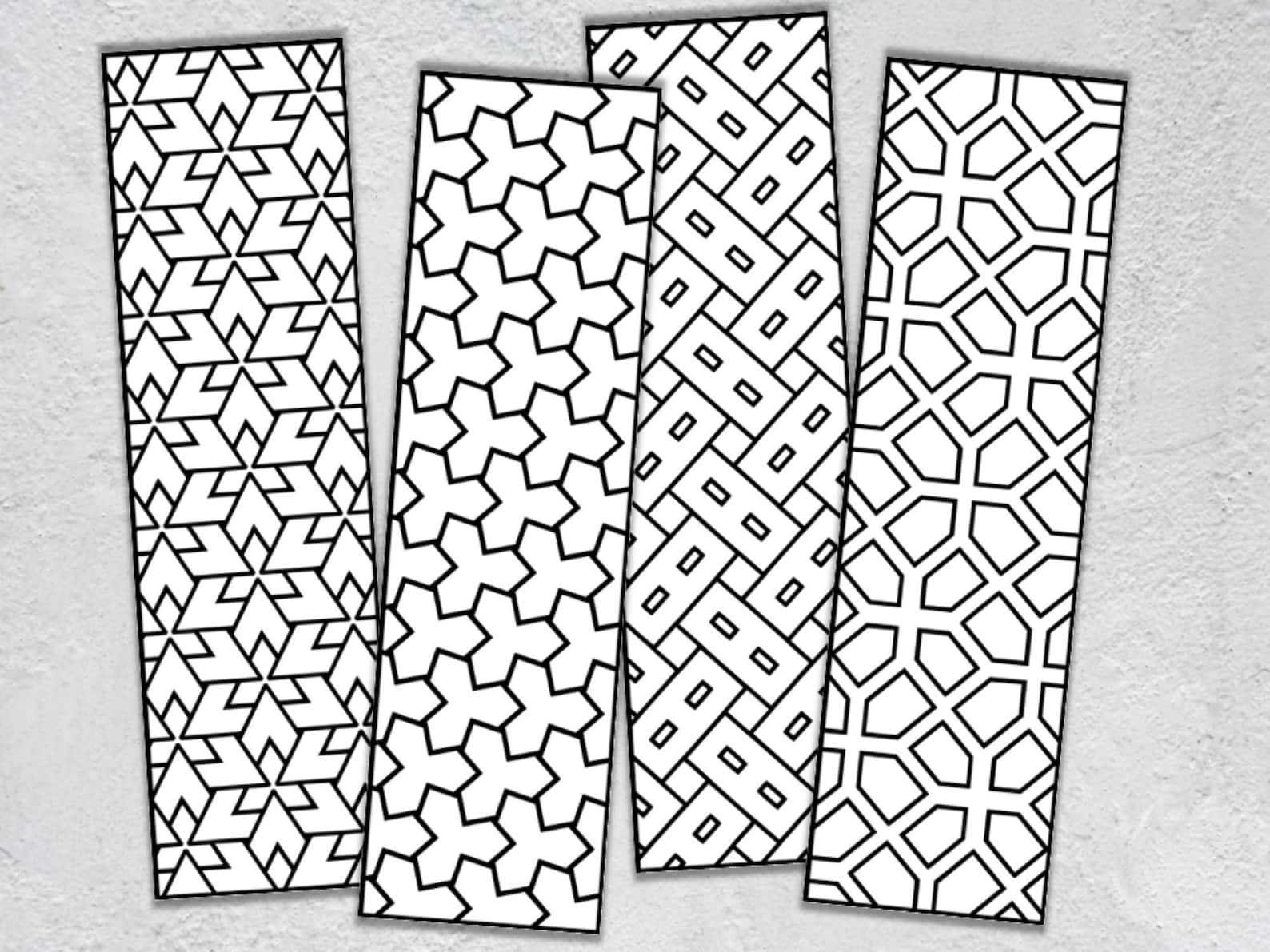 Coloring Bookmarks Geometric Patterns for Coloring Bold - Etsy